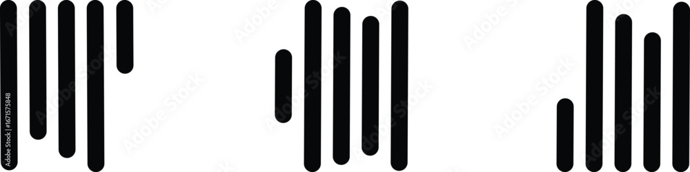Vector de Stock Align line icon set with vertical alignment, bar and ...