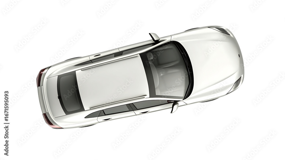 White S U V car top view isolated on a transparent background vehicle ...