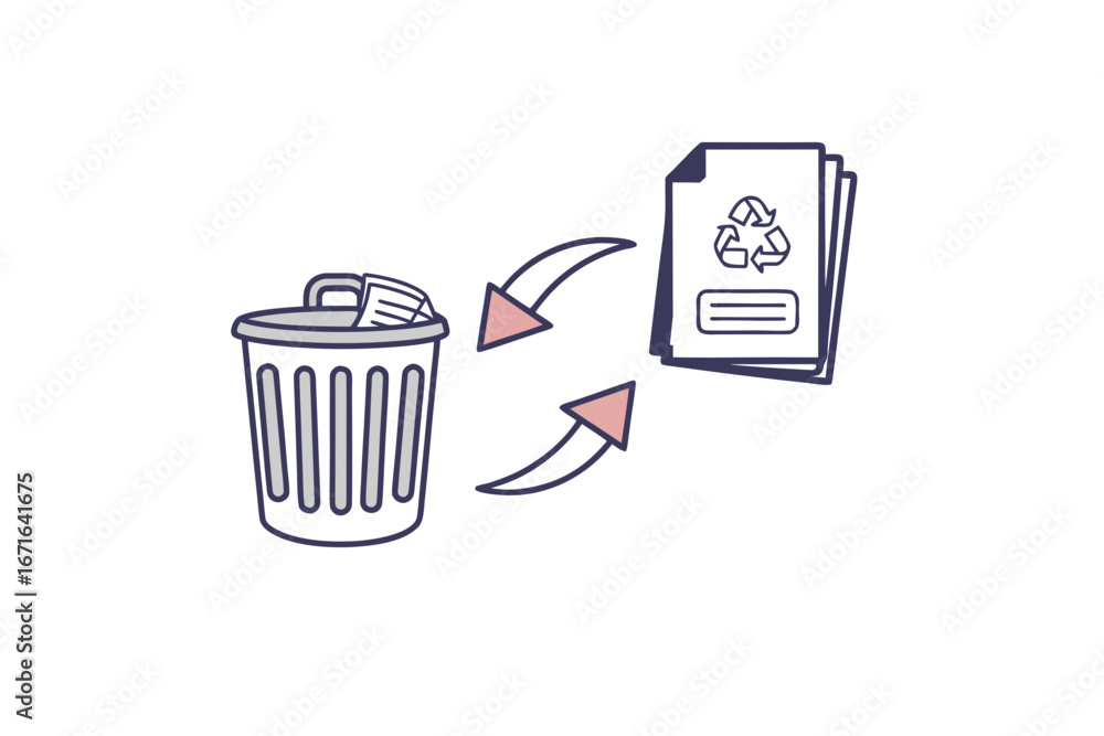 Trash delete bin restore arrow recycle icon ui interface tool Stock ...