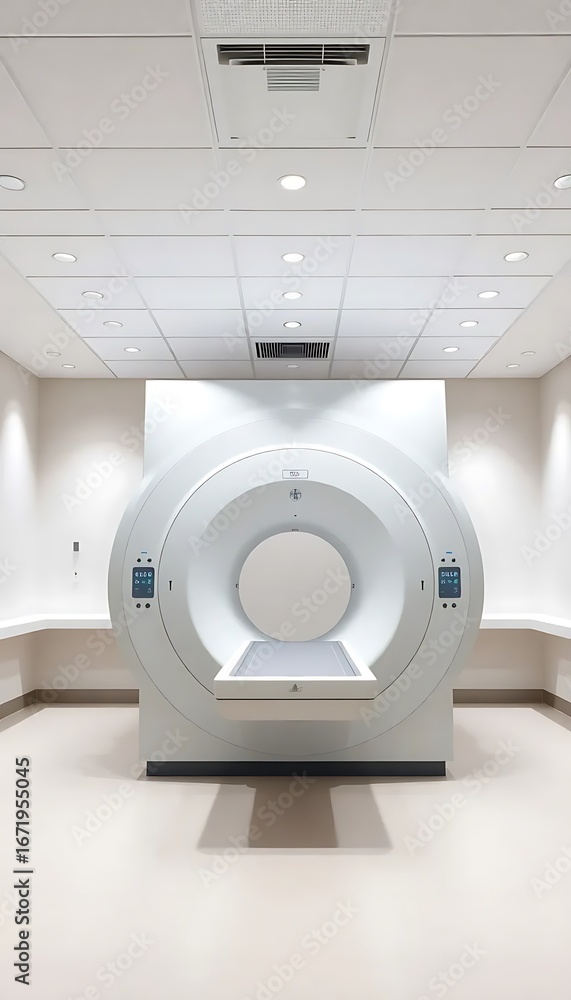 Empty Mri Room The Large, Cylindrical Mri Machine The Center Stock ...