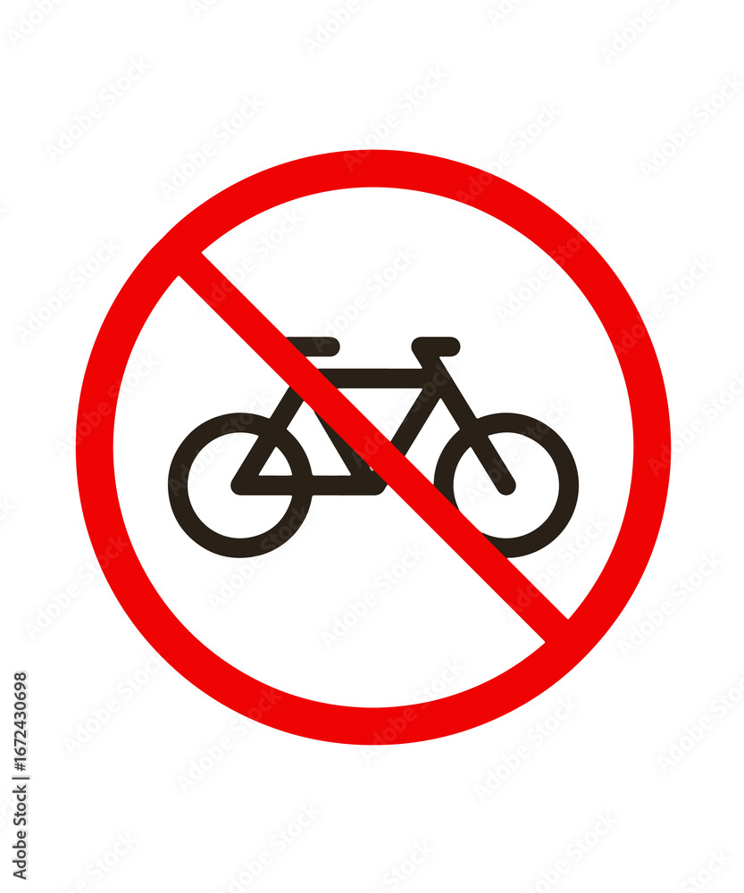 Iconic Red Circle with Diagonal Line Prohibiting Bicycles A Symbol of ...