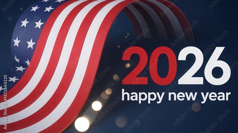 Celebrate a patriotic and happy New Year 2026 with vibrant American ...