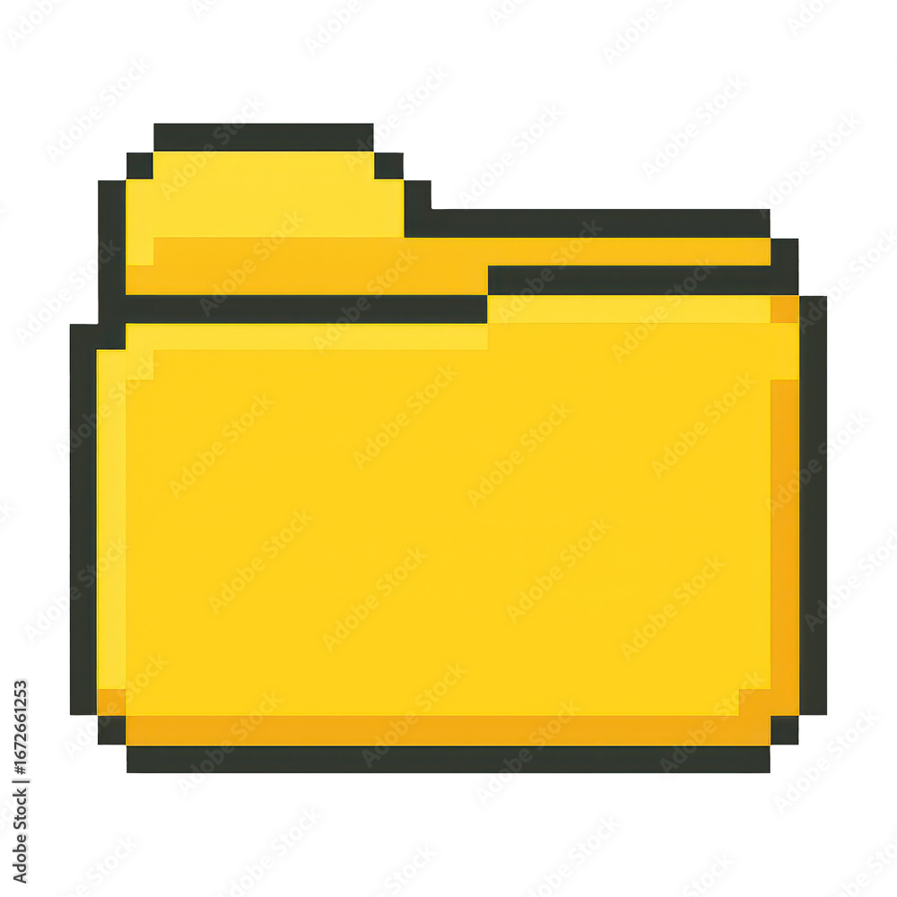 PNG Pixelated yellow folder icon Stock Illustration | Adobe Stock