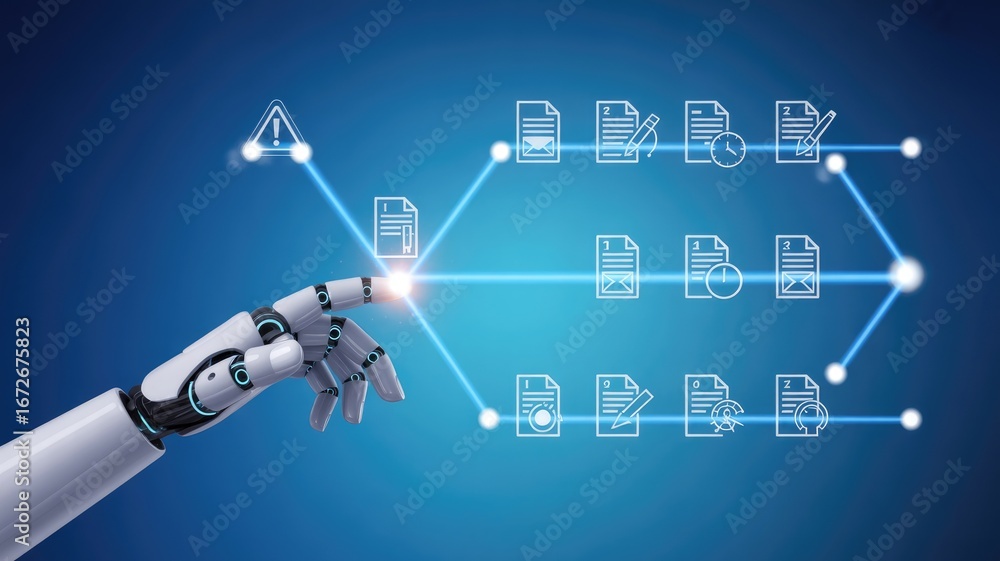 Automated document processing with robotic hand for streamlined workflows and digital ...