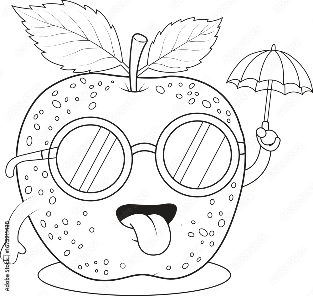Apple Coloring Page for Kids – Fun, Educational & Printable Fruit ...
