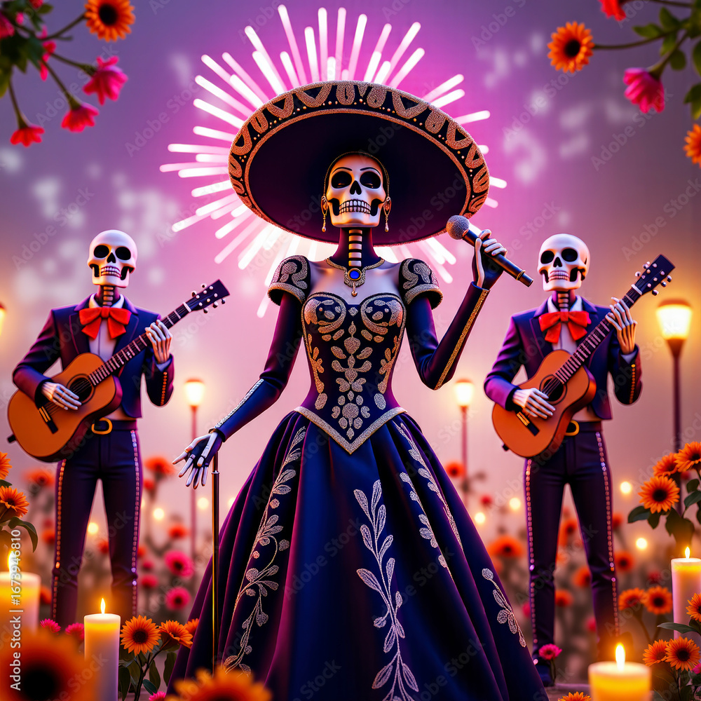 catrina, mariachi, cantante, dia de muertos, catrin, catrina, frida ...