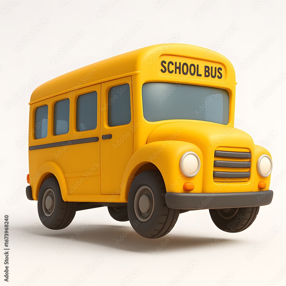 Classic yellow school bus with school bus lettering on the front Stock ...