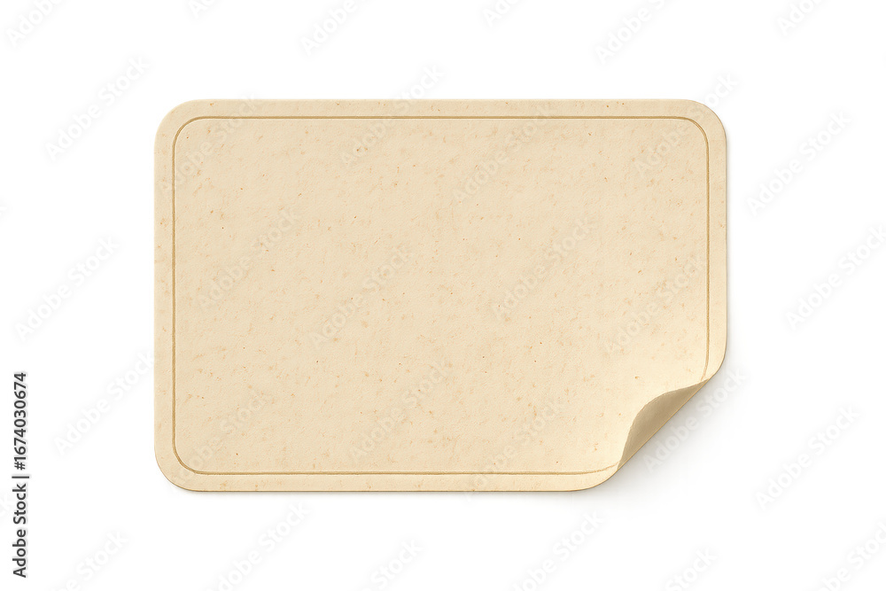 Paper sticker label isolated on white background offers blank adhesive ...