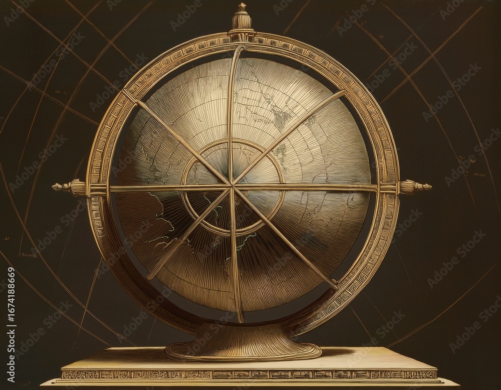 armillary sphere of greek art objsect iolate on Stock Photo | Adobe Stock