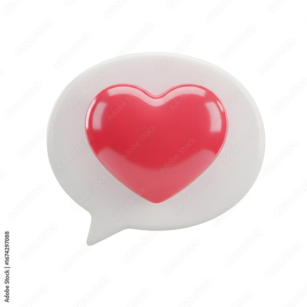 Create a 3D Heart in Speech Bubble with Transparent Background Tutorial ...