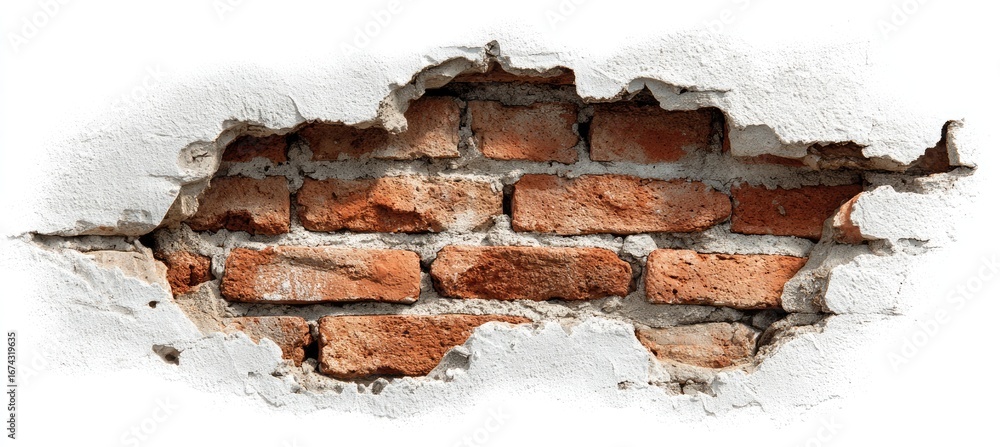 Damaged brick wall section, showing mortar and bricks Stock Photo ...