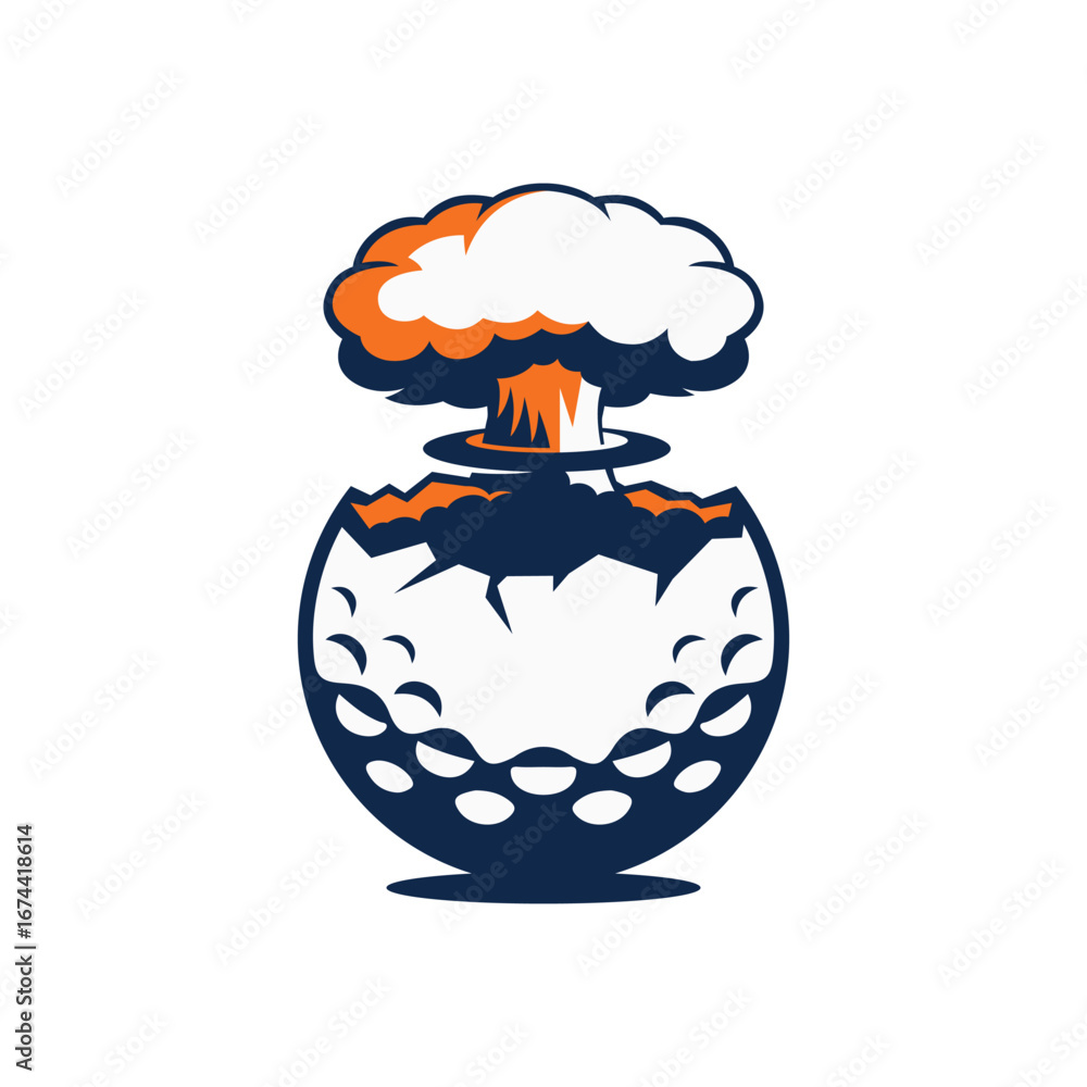 golf bomb abstract logo modern style Stock Vector | Adobe Stock