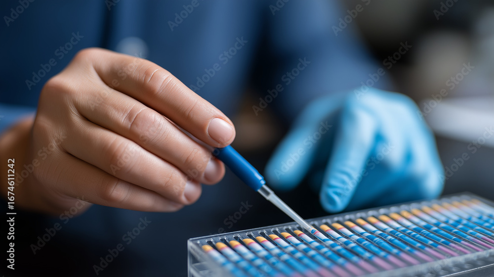 Forensic laboratory technicians analyze DNA evidence using STR analysis ...