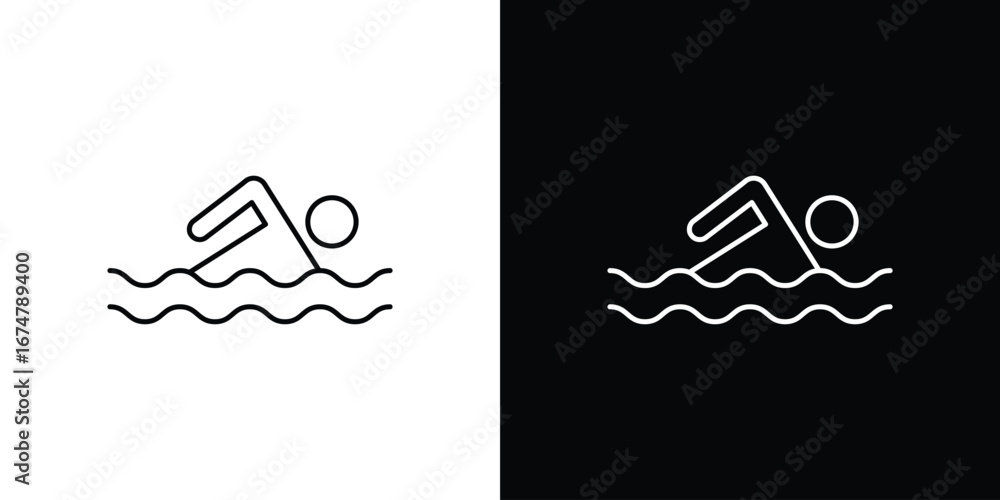 Swimmer icon symbols. Simple pictograms for web sites and mobile app ...