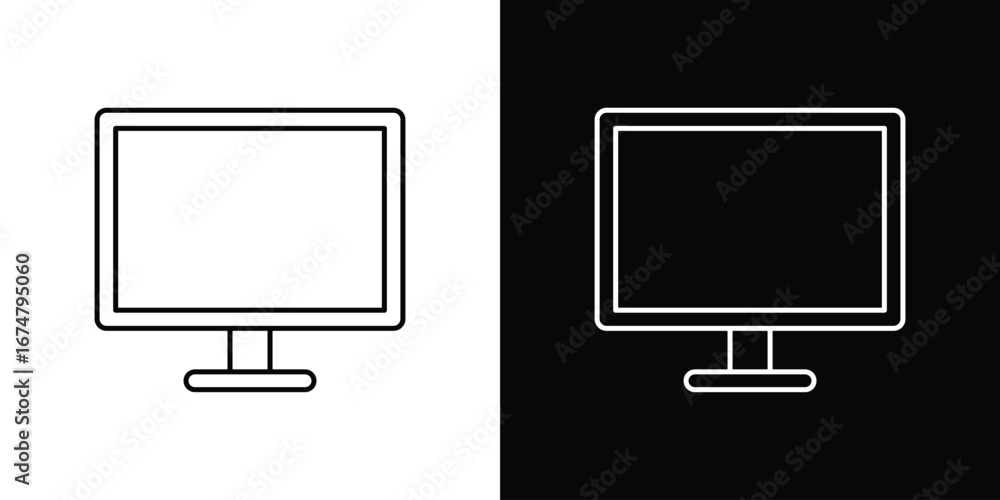 Computer screen icon symbols. Simple pictograms for web sites and ...