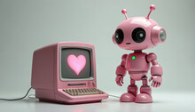 Robot Showing Heart On Retro Screen Free Stock Photo - Public Domain ...