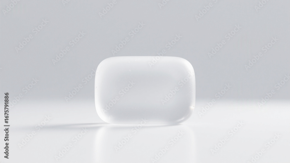 Transparent soap, white background, 3D rendering, minimalism, no ...