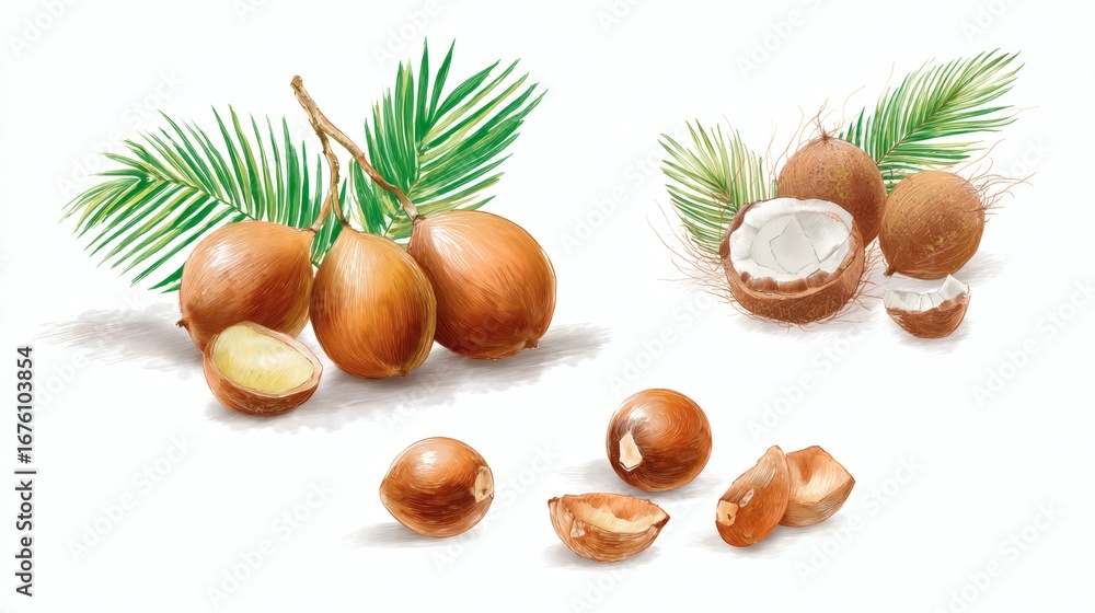 Stock-Illustration „Areca nut isolated digital art watercolor ...