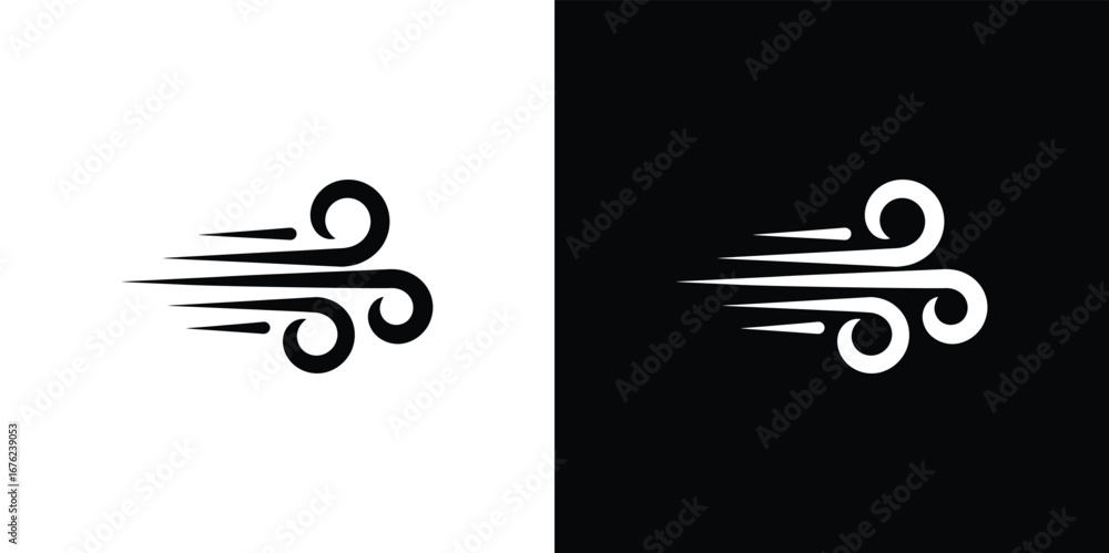 Vetor Abstract Wind Motion Logo with Swirls and Dashes on Transparent ...