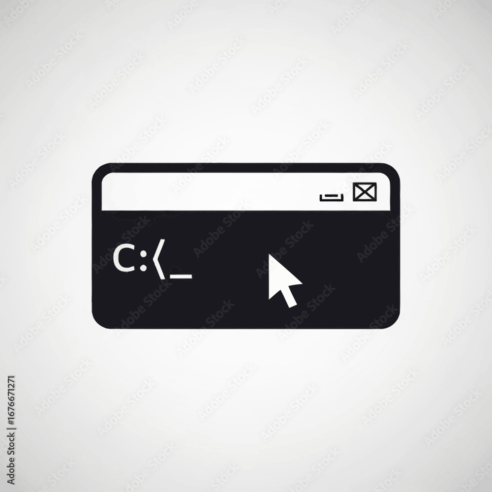 Computer command prompt window with cursor and blinking underscore ...