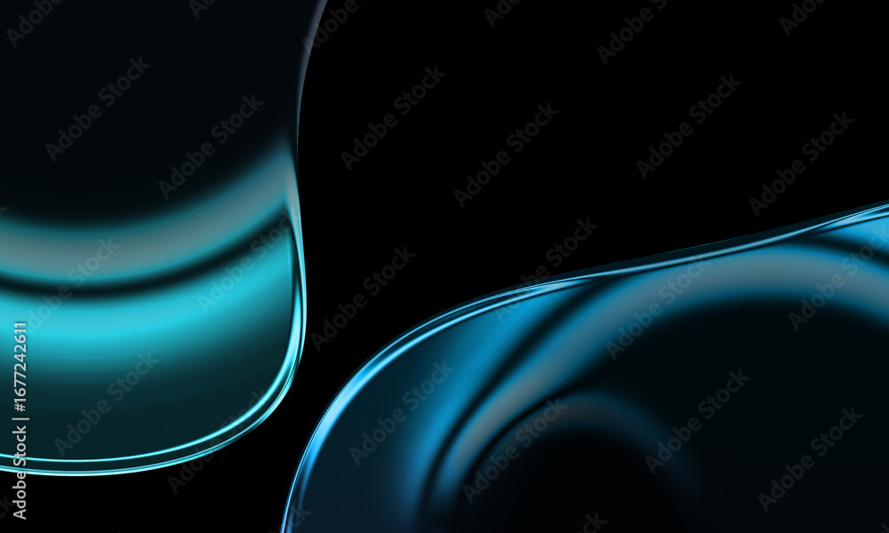 iridescent glass shape, 3D render, Abstract 3D render of sleek, flowing ...