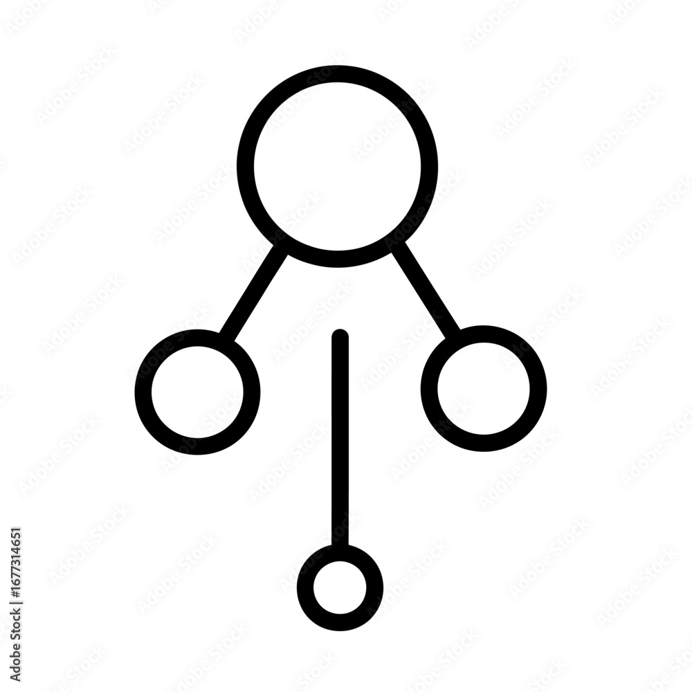 Abstract conceptual model of a branching network structure. A ...