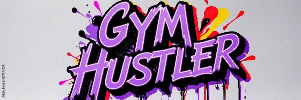 graffiti on the wall background written Gym Hustler Stock Photo | Adobe ...