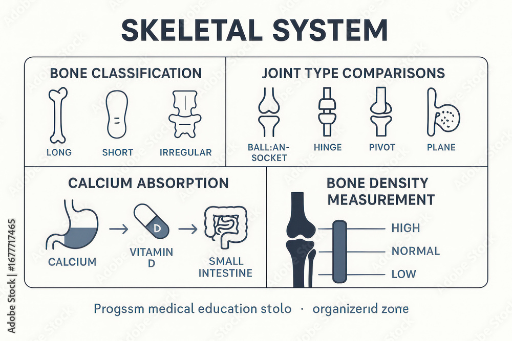 Skeletal System Anatomy: Bone Types, Joint Comparisons, Calcium ...