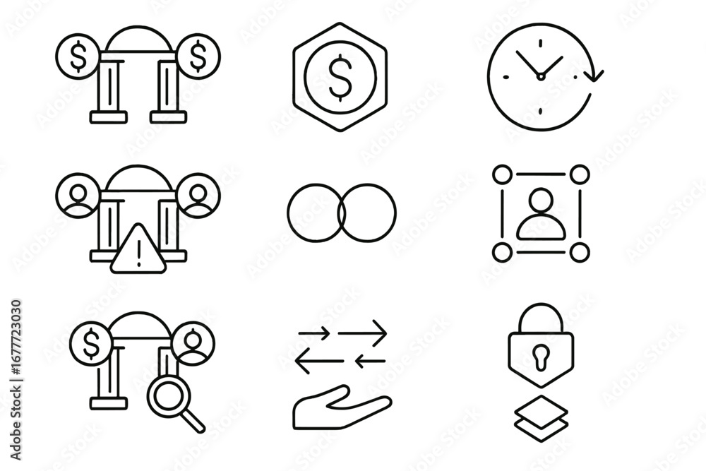 Cross-Chain Bridge Icons. Line style icons of cross-chain bridges ...
