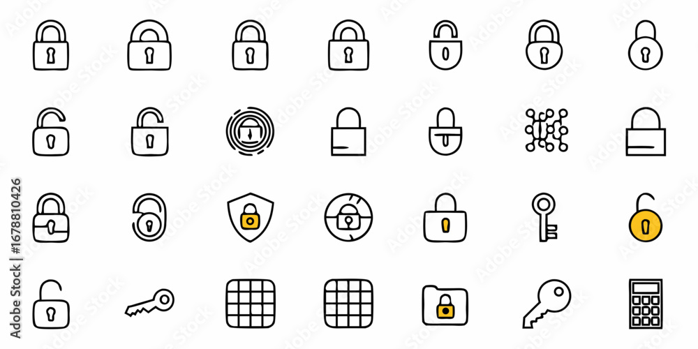 Secure data with these simple, modern security icons for website or app ...