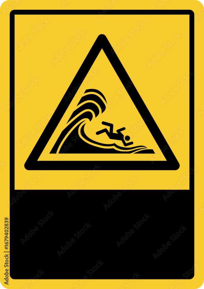 Stock-Vektorgrafik „warning safety signs_warning ; high surf or large ...