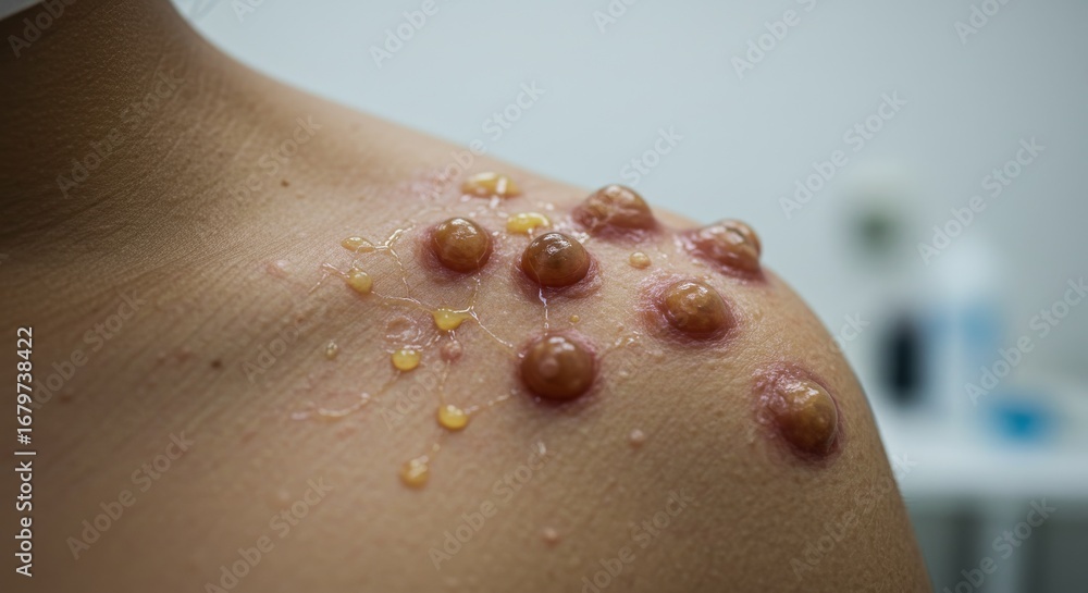 Hypertrophic Keloid Scars on a Persons Shoulder with Topical Medical ...