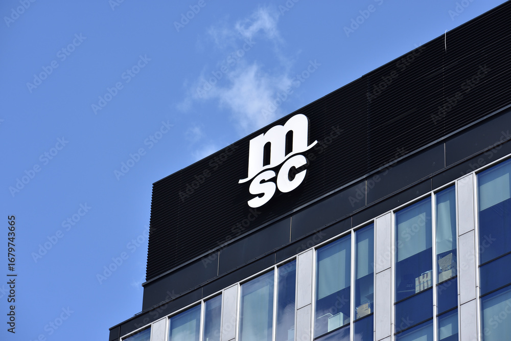 MSC Mediterranean Shipping Company office with signage, logo, symbol on ...