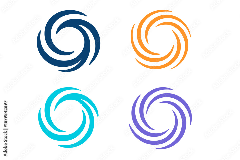 Abstract circle logo design set. Vector collection of spiral, swirl ...