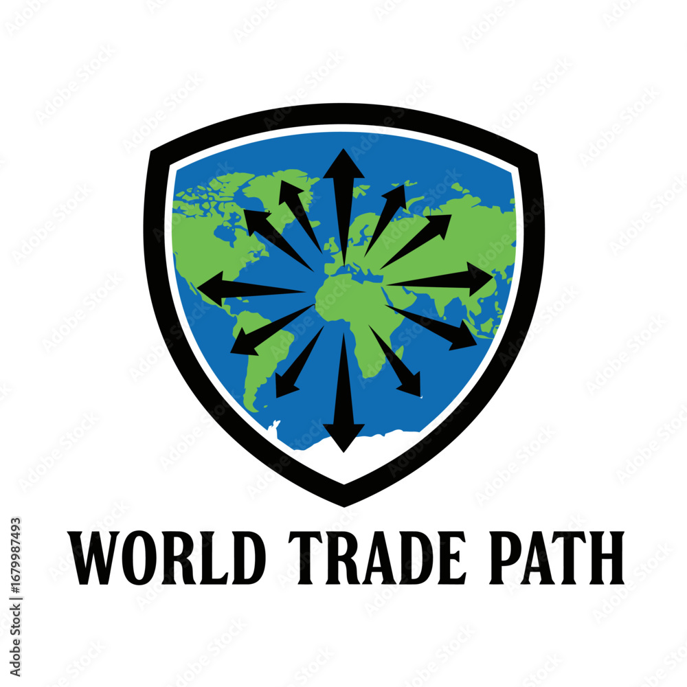 Logo depicting global trade routes and connections. Stock Vector ...