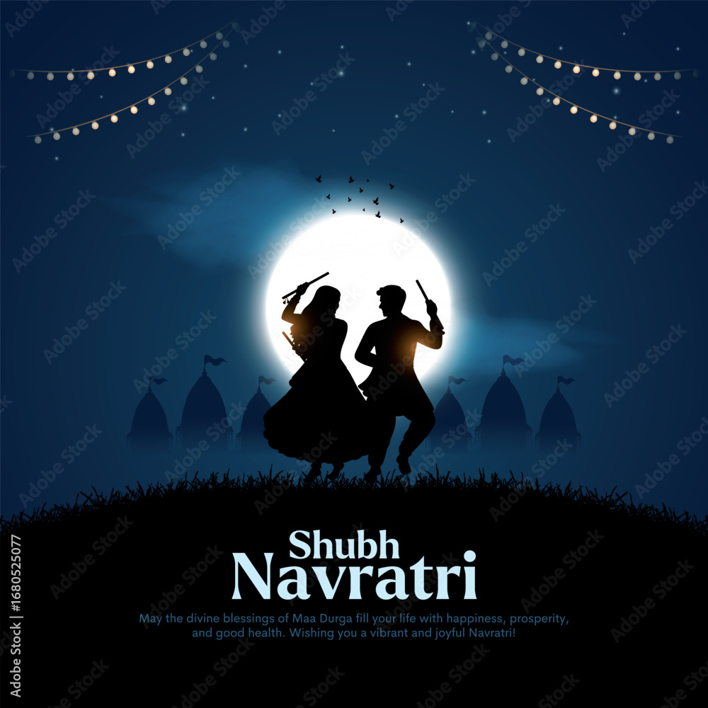 Navratri or Garba Night poster for Dussehra festival of India. Creative ...