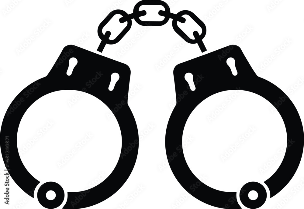 Handcuffs Vector Icon – Police Security and Law Enforcement Symbol ...