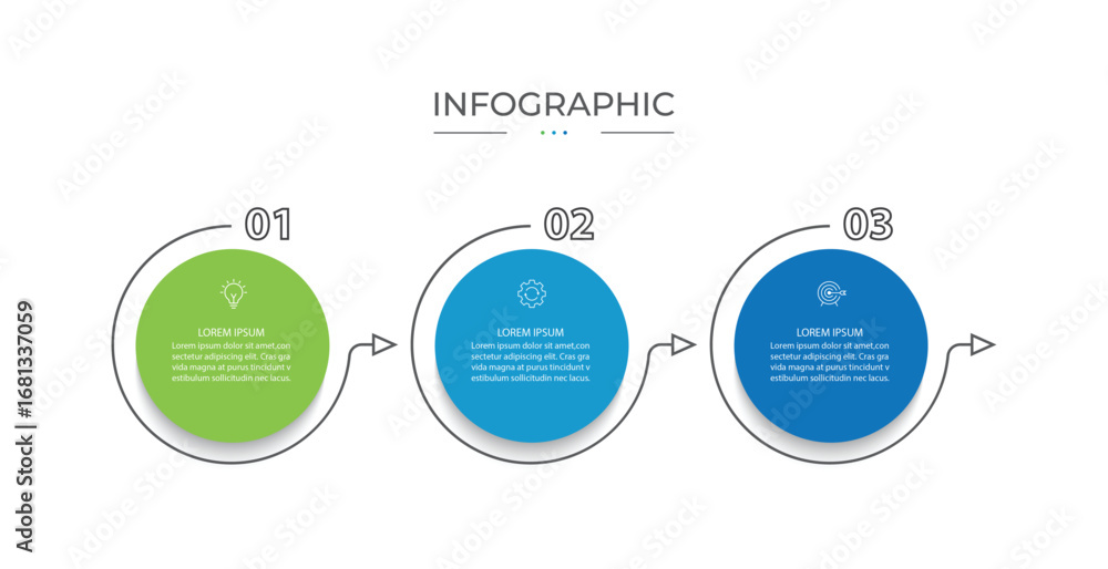Infographic labels with icons and 3 options or steps. Suitable for ...