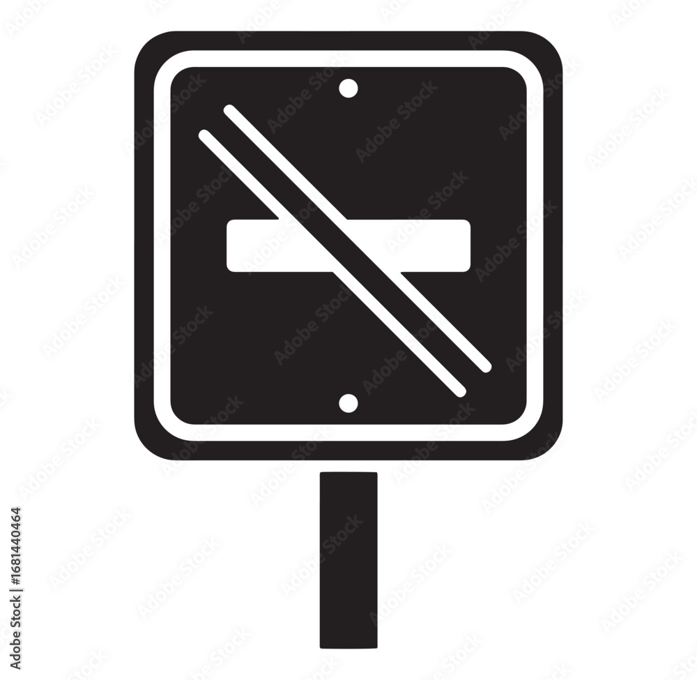 No entry road sign depicting prohibition and restriction for traffic ...