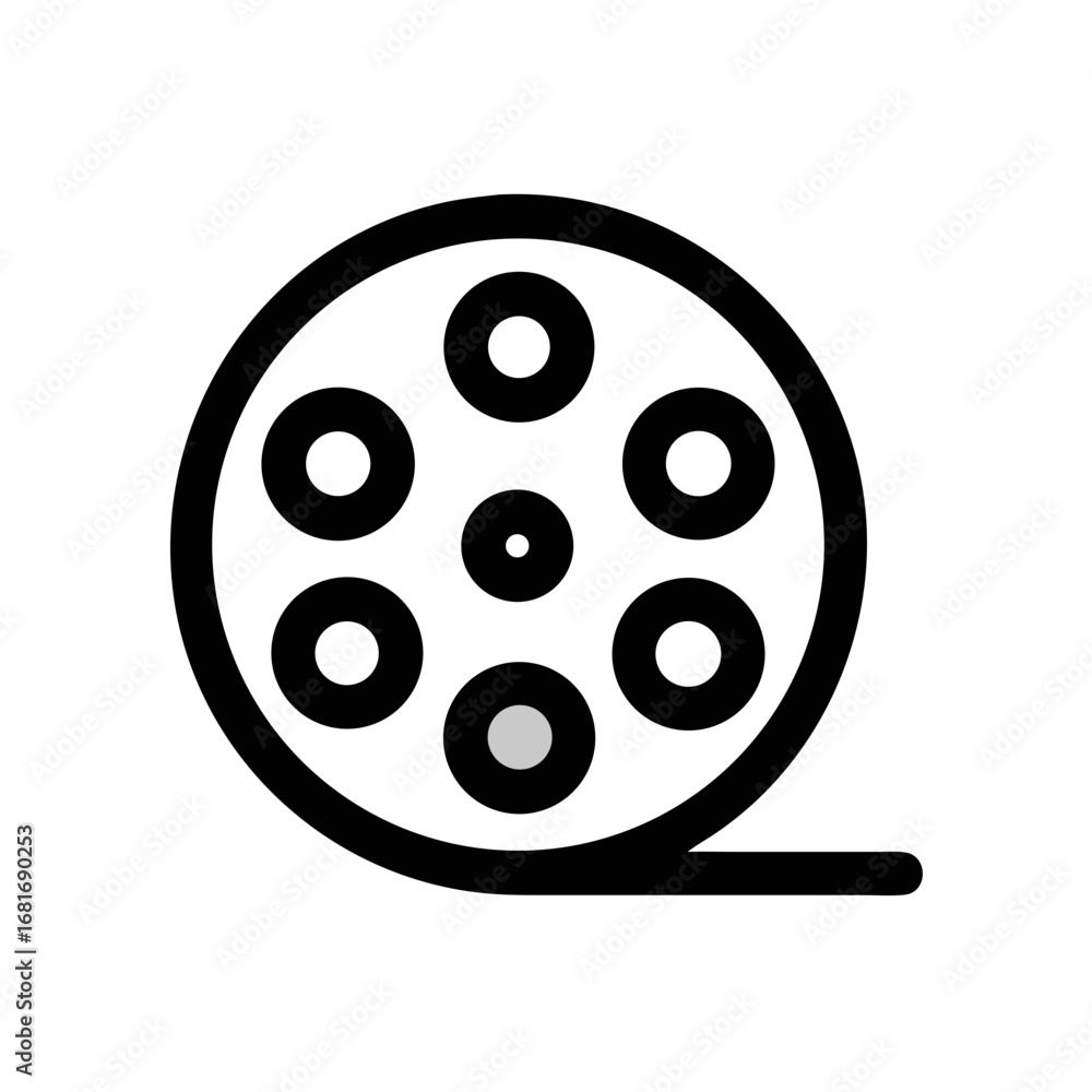 Vector art of film reel icon, representing cinema, video, and ...