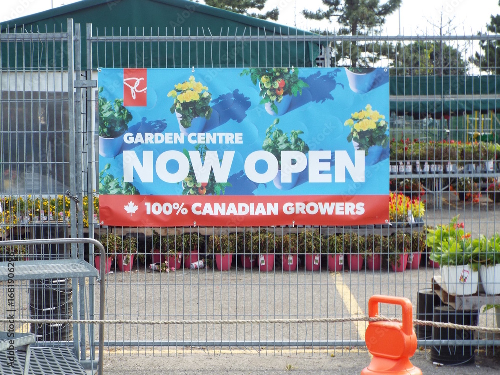 Kanata, ON, Canada, June 15, 2025: A large banner sign hanging on a ...
