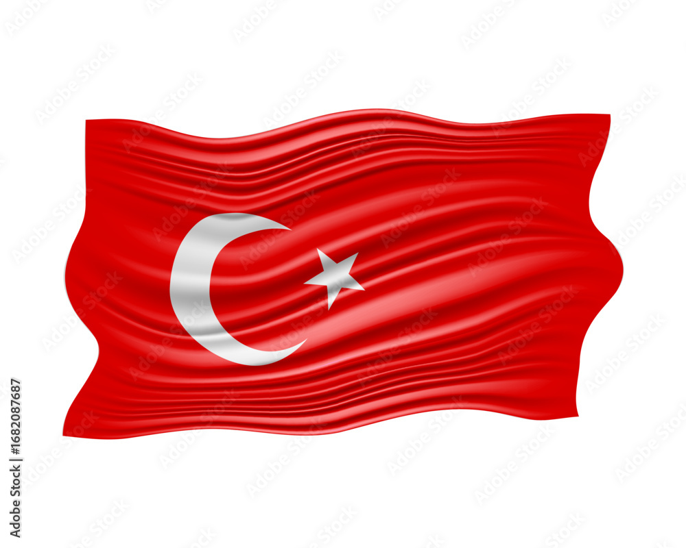 turkey independence day with Turkish national flag waving fabric ...