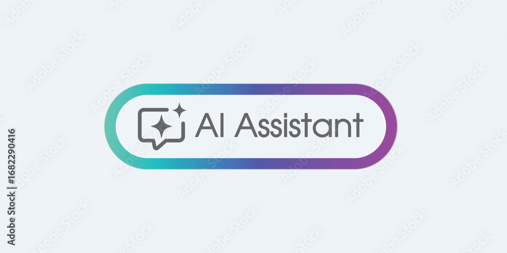 Stock-Vektorgrafik „AI assistant button. Neumorphic bar. Artificial ...
