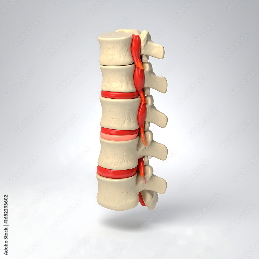 Lumbar vertebra intervertebral disc spinal cord nerve root anatomy ...