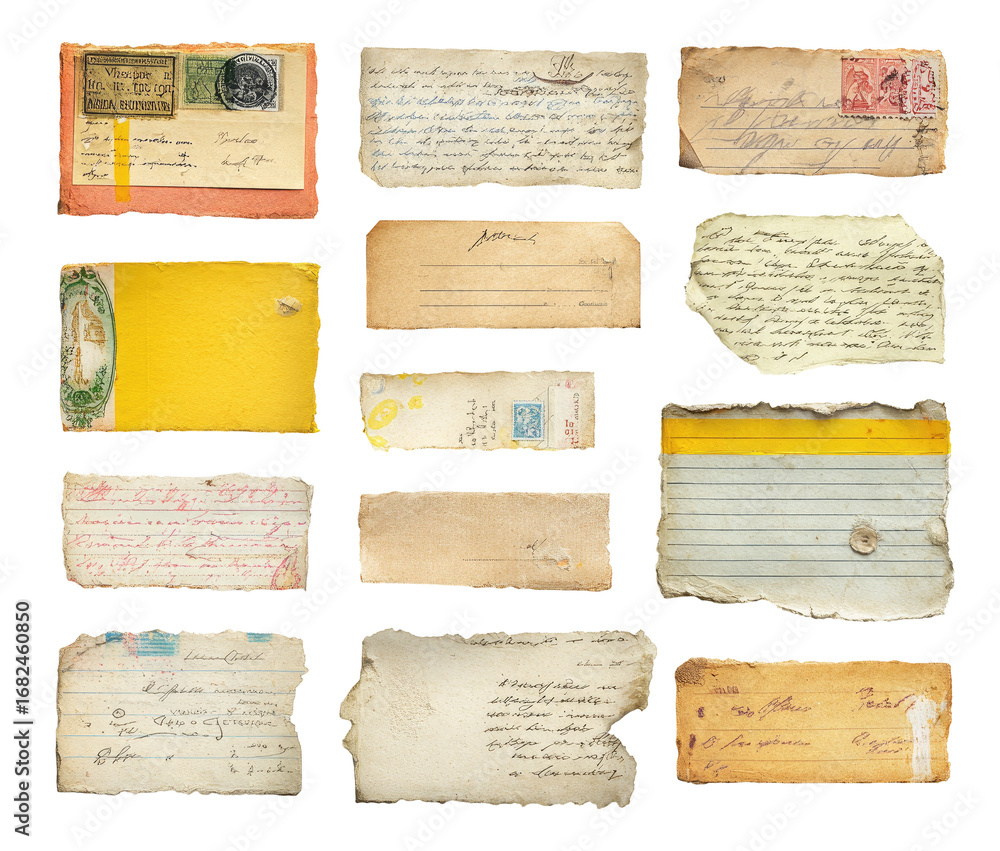 Stock-Illustration „Vintage letters and envelopes, aged and worn ...