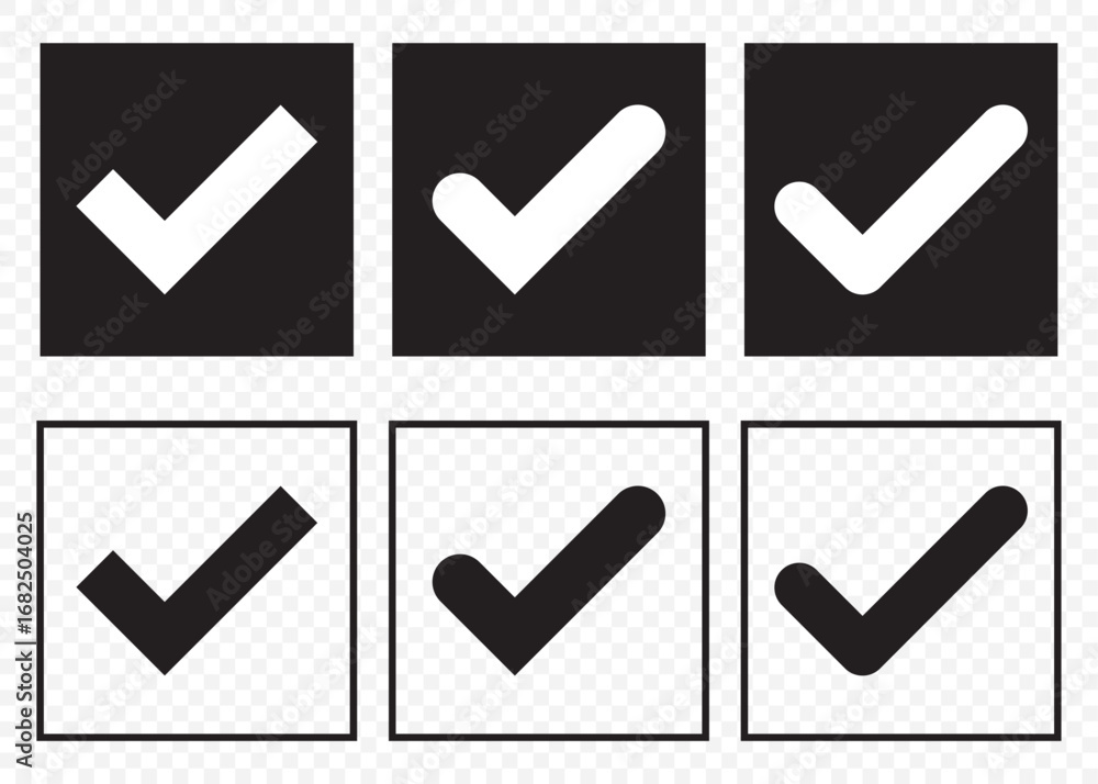 Black Approval and Verification Icons – EPS Vector Collection on ...