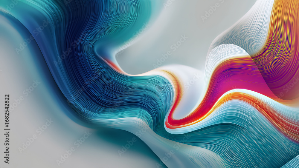 Vibrant Gradient With Colorful Abstract Swirls Stock Illustration ...