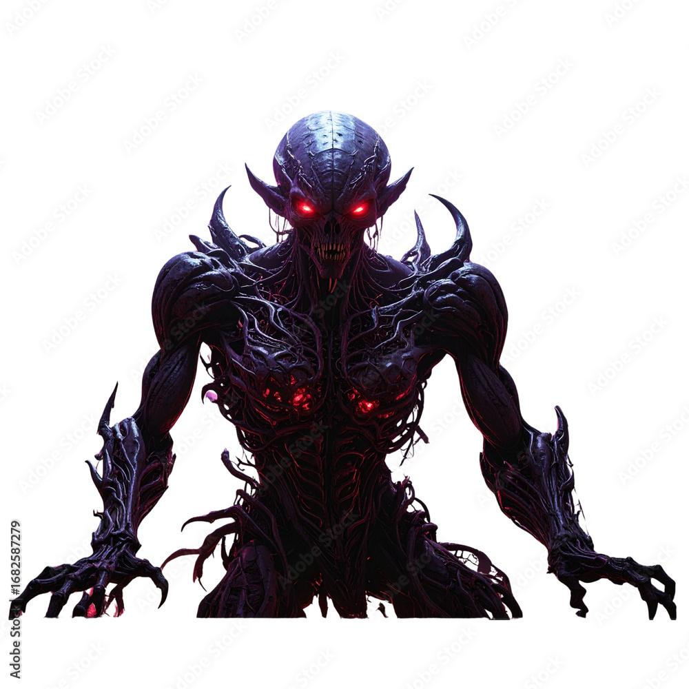 - alien in horror theme on png scary alien portrait PNG dark sci-fi ...