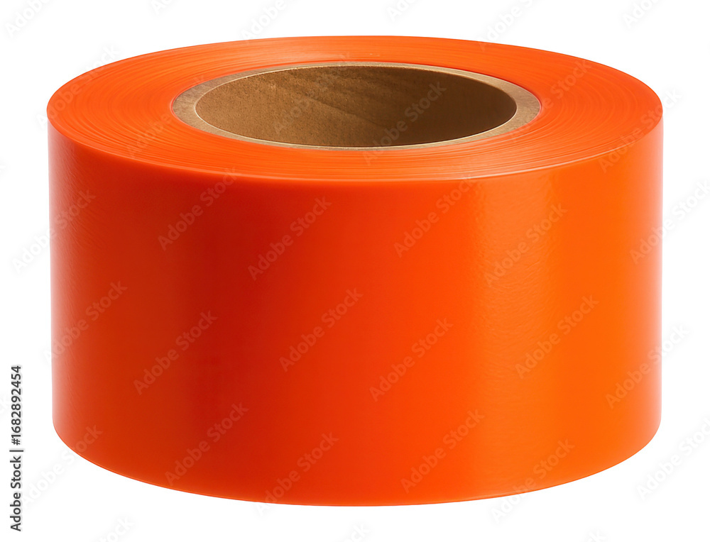 Orange high-visibility barrier tape, frequently used in emergency ...