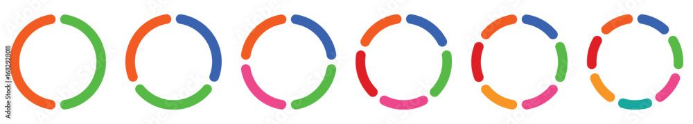 Стоковий вектор circle division infographic icon set. pie chart, circle ...